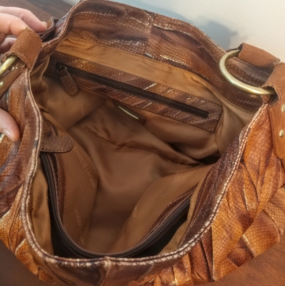 Charlie Lapson | Bags | Charlie Lapson Snake Print Leather Hobo Bag ...